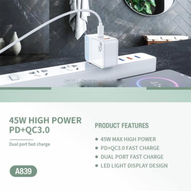 Buy Aspor A839 45W Fast PD Charger in Sri Lanka - Best Price at Toyo.lk