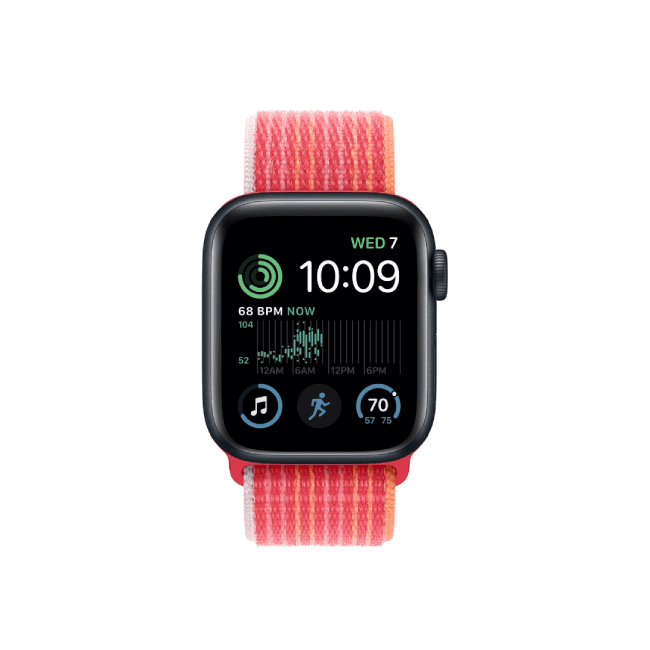Apple Watch SE 2nd Gen 40MM Midnight Aluminum GPS – Red Sport Loop Band ...