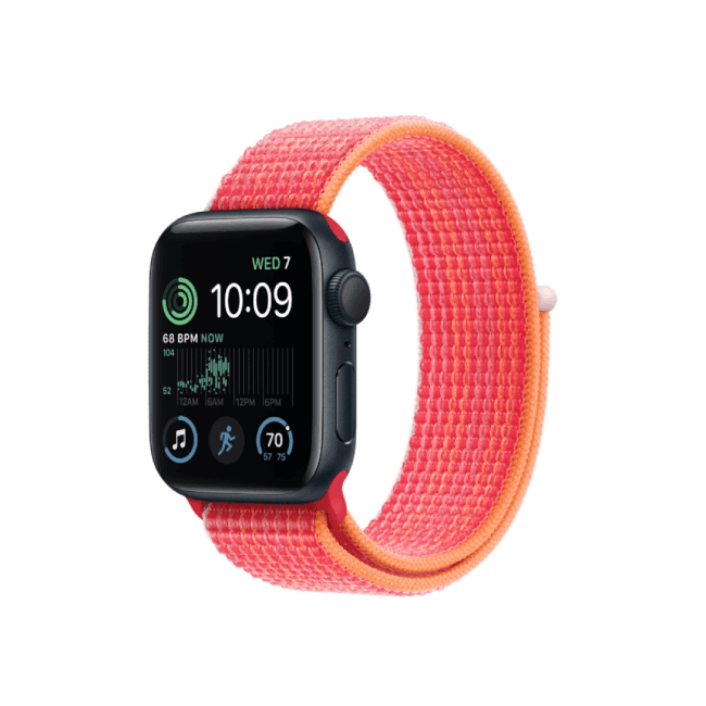 Apple Watch SE 2nd Gen 40MM Midnight Aluminum GPS – Red Sport Loop Band ...