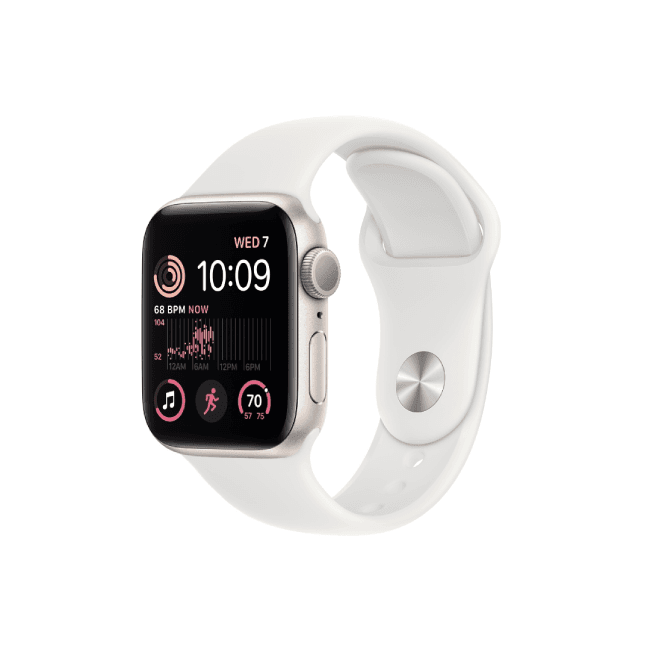 Apple Watch SE 2nd Gen 44MM Starlight Aluminum GPS – White Sport Band ...